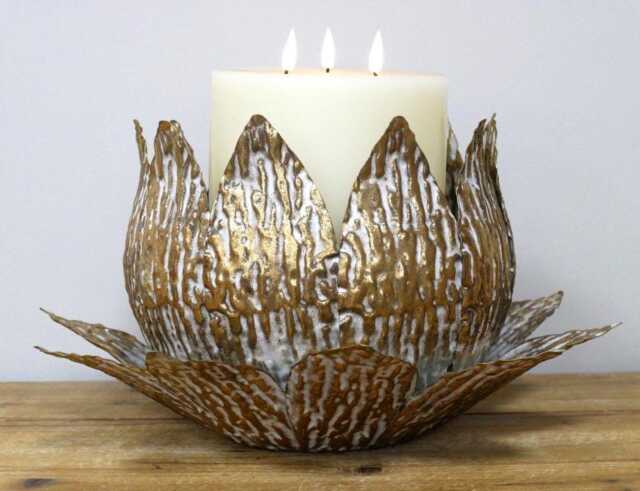 Large Rustic Gold Flower Style Candle Holder by Etsy | ufurnish.com