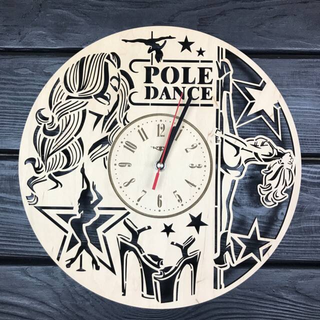 Pole Dance Wall Clock Gift For Men Women 5Th Anniversary Personalize ...