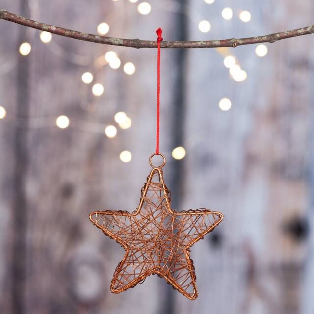 Hanging Iron Wire Stars Set Copper/Christmas Tree Star-Shaped Ornament ...