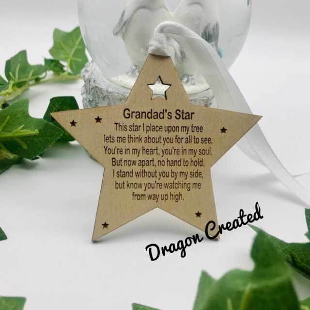 Personalised Memorial Star Bauble Remembrance Christmas Ornament, Loved ...
