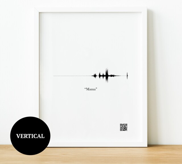 Personalised Sound Wave Print Unframed With Qr Code, Custom Soundwave ...