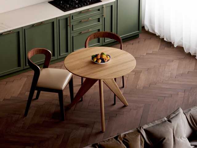 Round Dining Table - Scandinavian Dining Table Small Oak Kitchen Solid ...