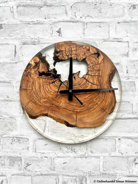 Minimal Frameless Wall Clock, Handcrafted Silent Clock With Live Edge ...