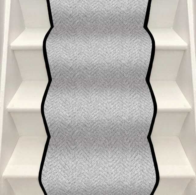 Light Grey Stair Runner With Black Whipped Edge by Etsy | ufurnish.com