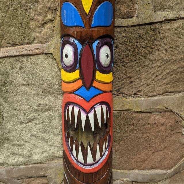 Hand Painted Tiki Mask Scary Face Bar Decor - 100cm by Etsy | ufurnish.com
