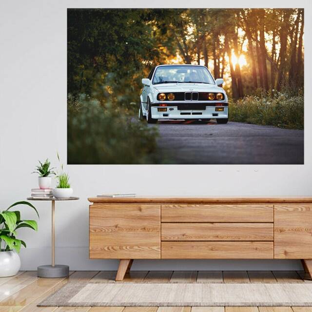 Bmw E30 Classic M3 Sports Car Racing 3D View Wall Sticker Poster Decal ...