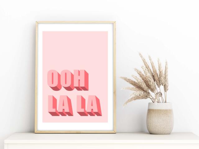 Ooh La Print, French Slogan Poster, Typography Prints Bathroom ...