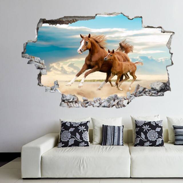 Horses Mare & Foal Animal Wall Decal Sticker Mural Poster Print Art ...