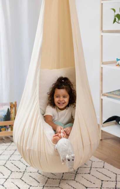 Sensory Cocoon Swing - Ultra-Soft Minky Hanging Pod Chair For Kids ...