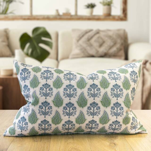 Cotswold Countryside Motif Xl Rectangular Cushion. Cottagecore Green ...