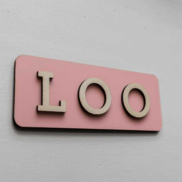 The Loo Sign Pastel Pink, Bathroom Door Sign, Minimalist Wall Decor ...