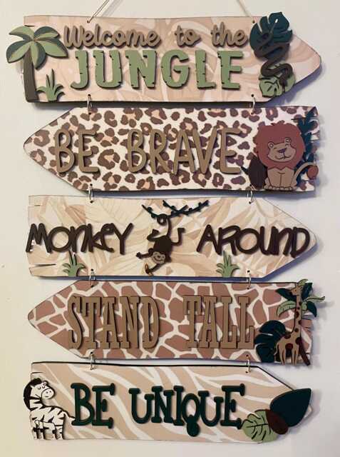 Safari Wall Sign, Wooden Plaques For Wall, Safari Themed Decor, Jungle ...