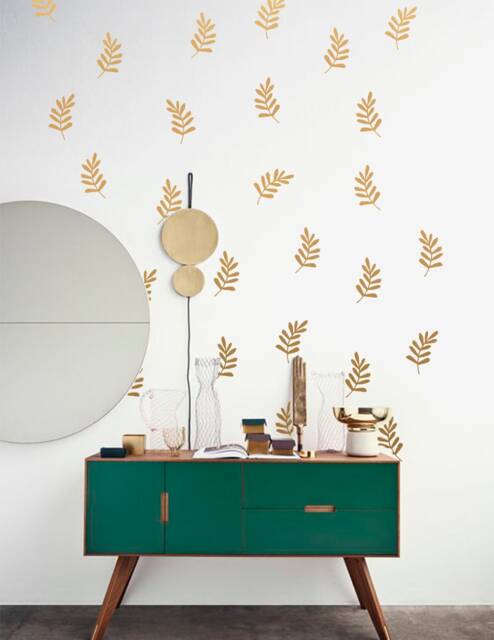 Autumn Leaves Decal, Gold Wall Nature Fall Decals by Etsy | ufurnish.com