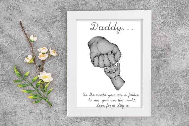 Personalized Father's Day Hand Holding Print, Custom Daddy Gift by Etsy ...