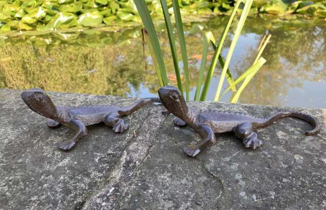 Pair Of Cast Iron Gecko/Lizard Garden Ornaments by Etsy | ufurnish.com