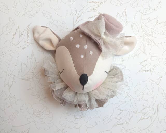 Fawn Head, Deer Head, Wall Mount Head Deer, Baby Room Decor Stuffed ...