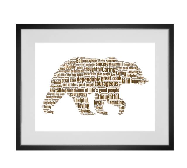 Personalised Bear Word Art Print by Etsy | uFurnish.com