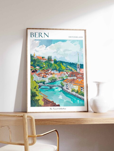 Bern Poster, Travel Print, Tropical Decor, City Wall Art, Swiss ...