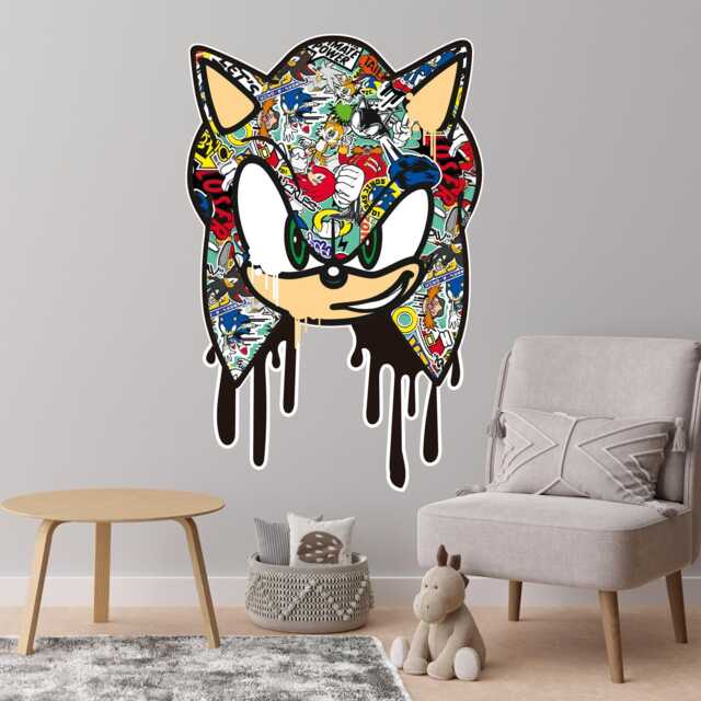 Sonic The Hedgehog Wall Sticker - Head Dripping Graffiti Art by Etsy ...