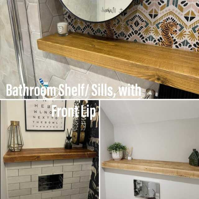 Rustic Bathroom Shelf/ Sill, With Front Lip - Window Ledge Shelf ...