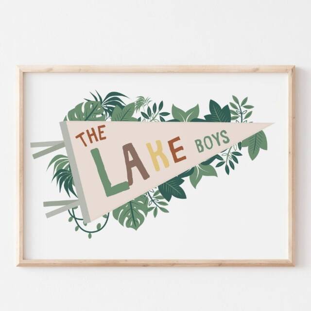 Personalised Prints, Flag, Pendant, Safari Nursery, Kids Bedroom ...