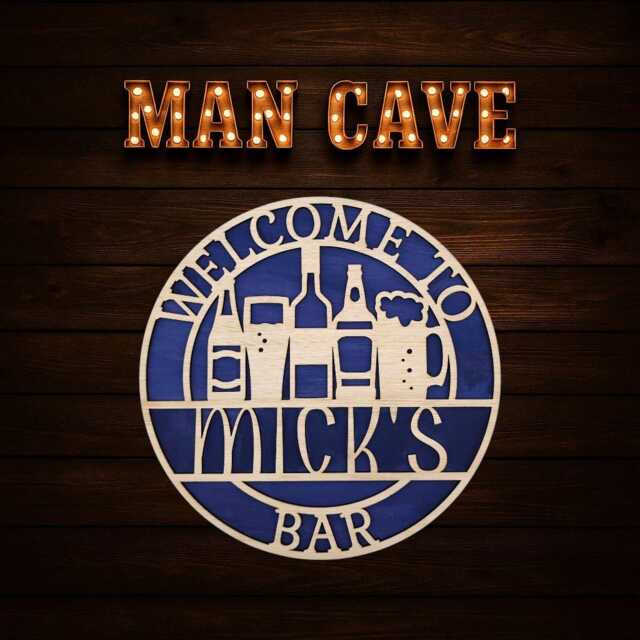 Personalized Man Cave Bar Sign Laser Cut Wooden Pub Decor by Etsy ...