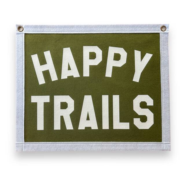 Happy Trails Banner - Felt Pennant Flag Vintage Style Wall Decor ...
