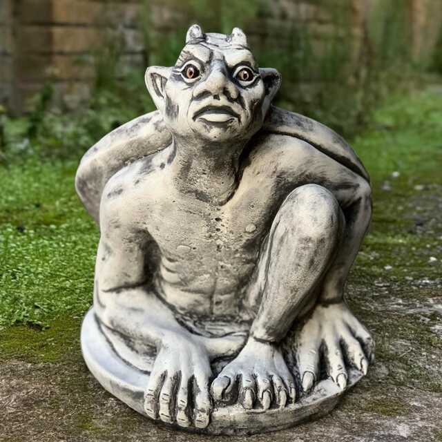 Concrete Gargoyle Statue Gothic Garden Decor Medieval Fantasy Sculpture ...