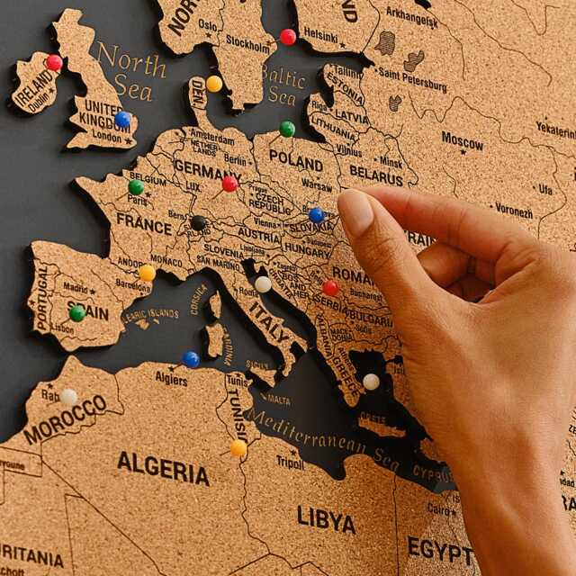 World Map Push Pin Home Decor, Family Travel With Pins Apartment Decor ...