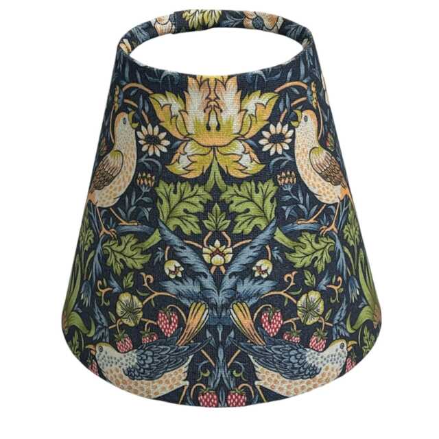 William Morris Candle Clip Lampshade With Strawberry Thief, Handmade ...