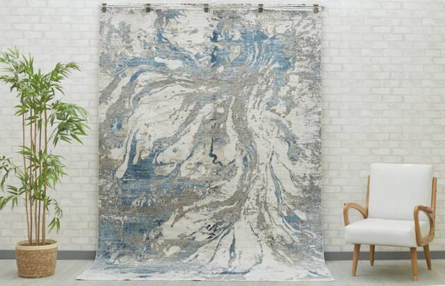 Bamboo Silk 7x10 Area Rug - Contemporary Modern Decorative Power Loom ...