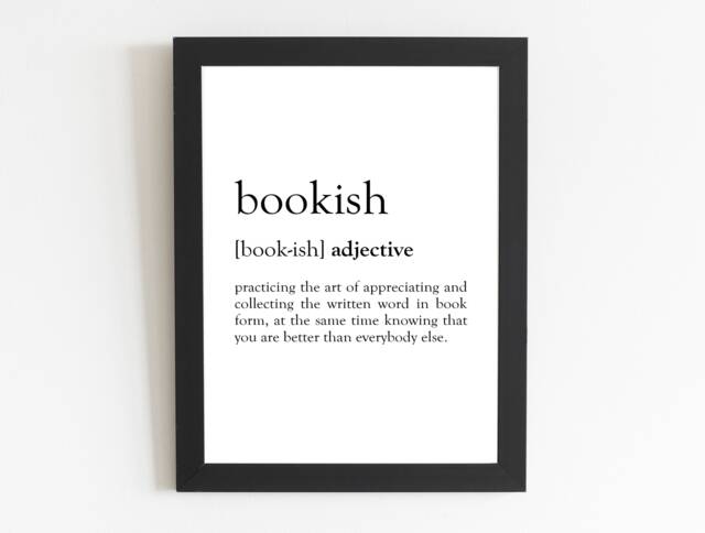 Bookish Definition Print/Books Gift Student Present Living Room D??cor ...
