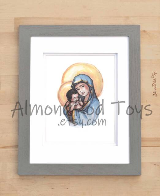 Eyes Of Mercy 8x10 Art Print Illustration // Mother Mary & Child Jesus ...
