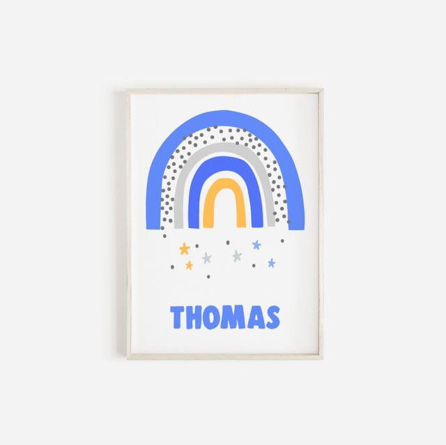 Personalised Initial Rainbow Print, Nursery Wall Art, Decor, Baby ...