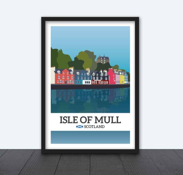 Isle Of Mull Travel Print/Tobermory Poster Scotland Inner Hebrides ...