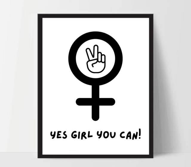Yes Girl You Can Print - Girls Wall Art Poster Positive Prints Quotes ...