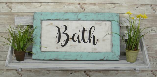 Bath Hand-Made Farmhouse Bathroom Sign - Medium Size by Etsy | ufurnish.com