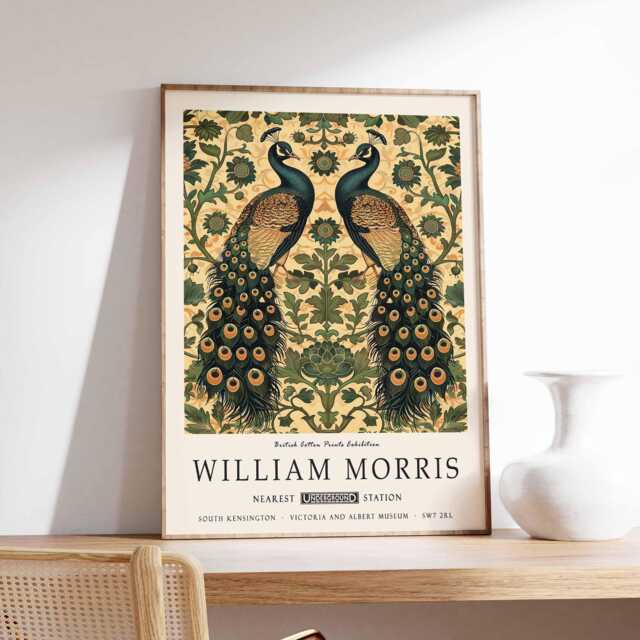 William Morris Poster, Peacock Print, Animal Floral Botanical Decor ...