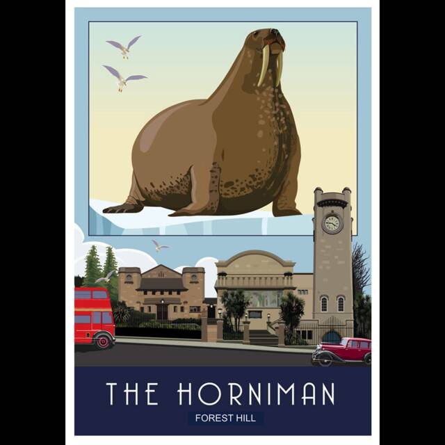 Horniman Museum & Overstuffed Walrus Postcard Poster A4 A3 A2 Art Print ...