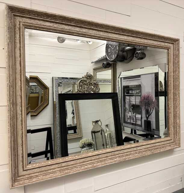 Rustic Cream Solid Wood Mirror Shabby Chic Country Cottage ...