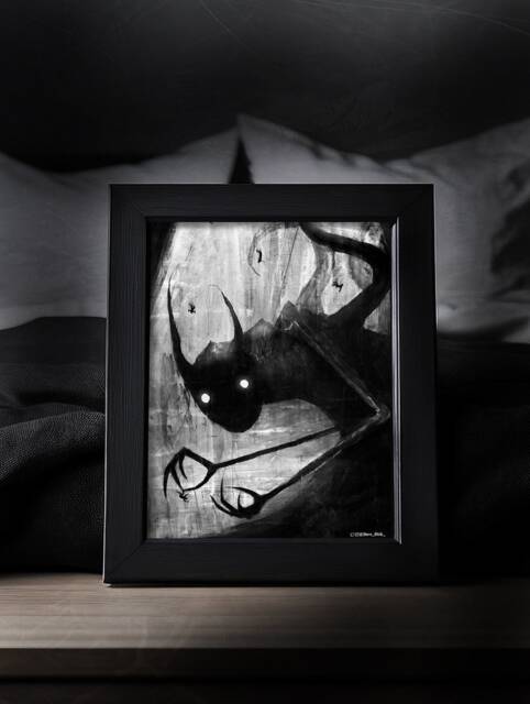Sleep Paralysis Demon Small Creepy Art Print - Scary & Ominous ...