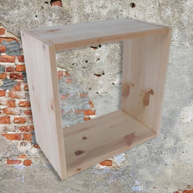 Wooden Cube Bookcase Shelving Display Storage Unit - Square Floating ...