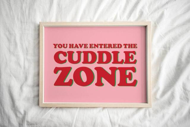 Cuddle Zone Art Print - Pink Red Bedroom Gallery Wall Colourful Poster -A3, A4, A5 by Etsy ...