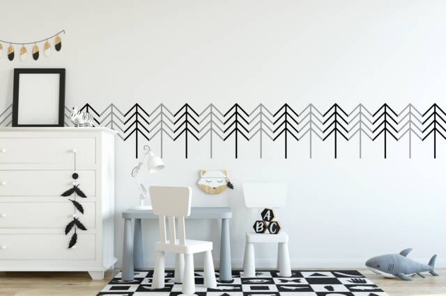 Scandi Tree Wall Sticker Decal Matte Kids Bedroom Living Room Interior ...