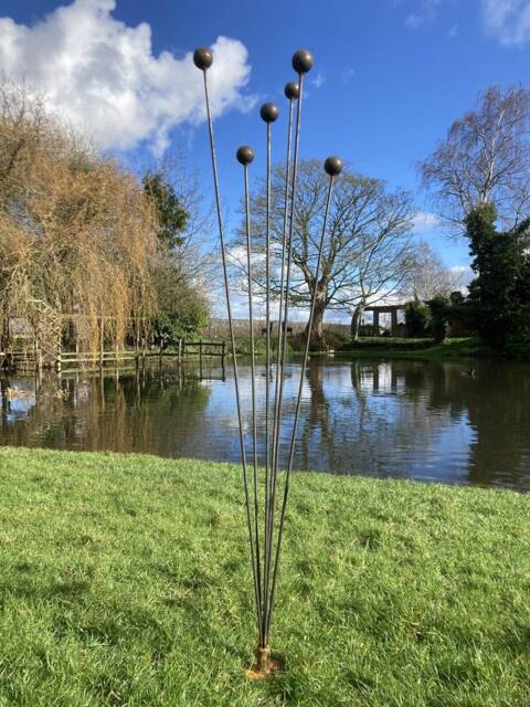 Metal Garden Rusty Ball Spray Stake by Etsy | ufurnish.com
