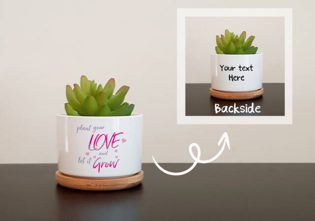 Personalised Planter For Succulents, Cacti, Custom Message Plant Pot ...