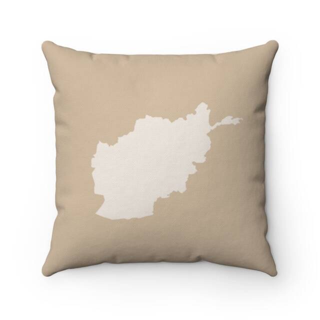 Afg Map Natural & Beige Square Pillow by Etsy | ufurnish.com