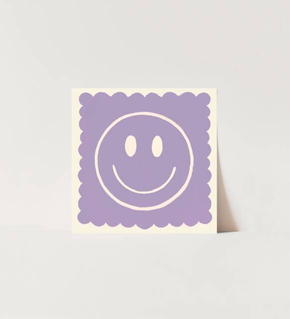 Purple Smiley Face Art Print Dopamine Decor, Maximalist Wall by Etsy ...