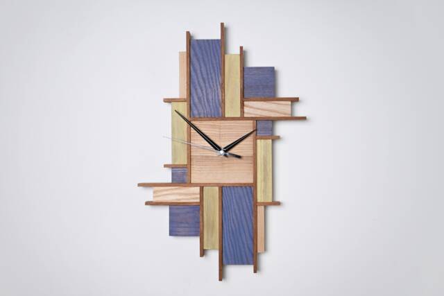 Geometric Wall Clock - Colourful Modern Mondrian Design Functional Art ...