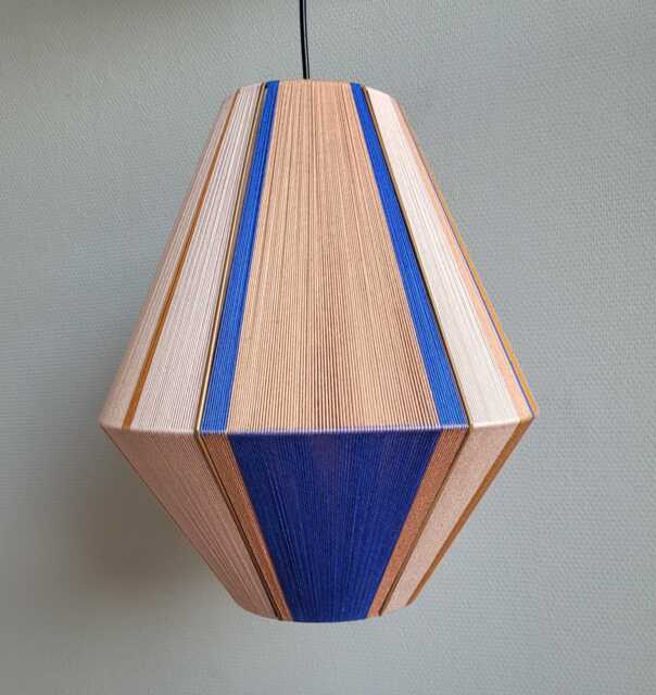 Lampion Lamp, Yarn Wrapped Lampshade, Wire Woven Colour Block Hanging ...